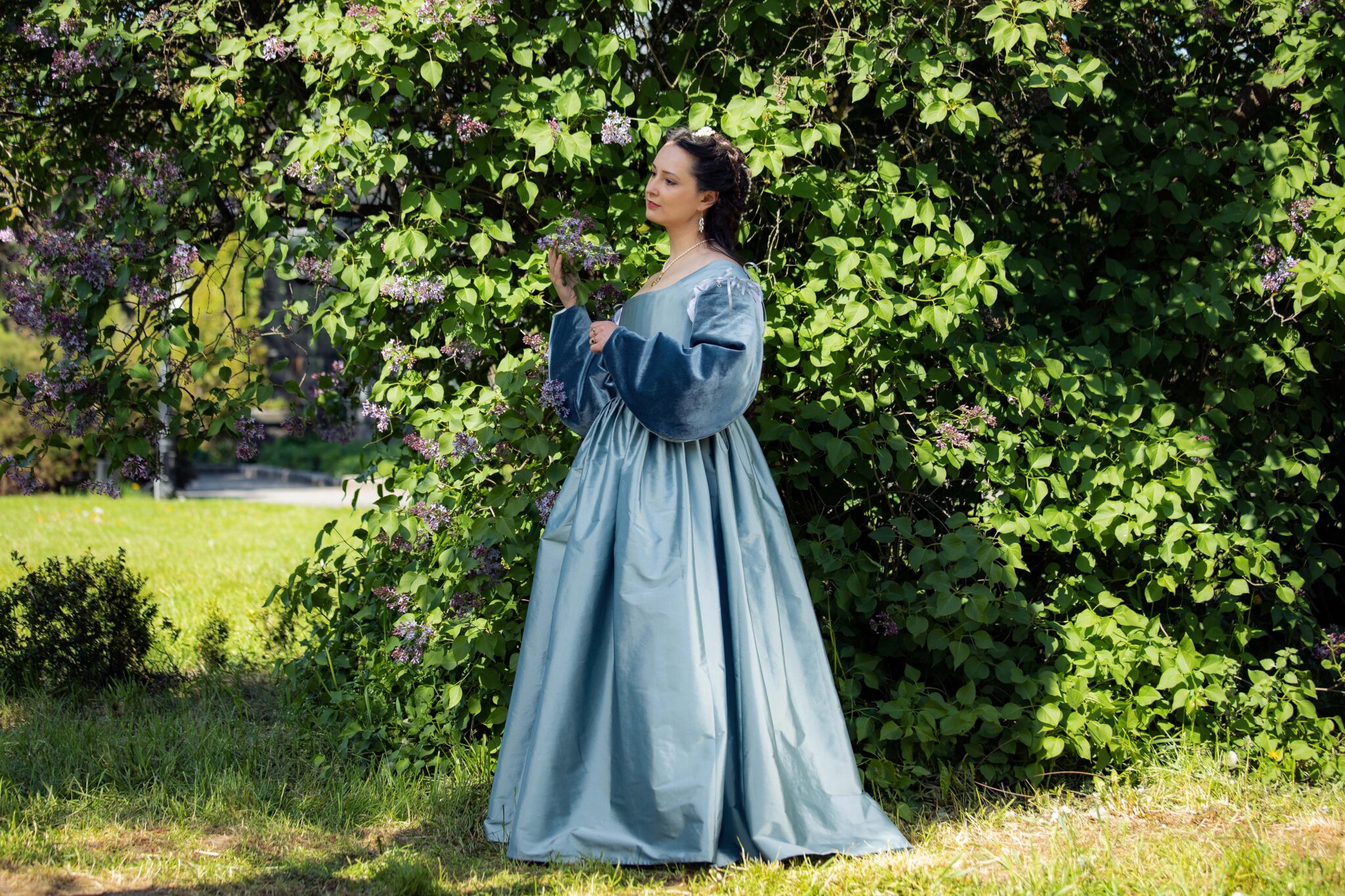 Grey Blue Renaissance Dress, 1500s Dove Gray Renaissance Wedding Gown ...