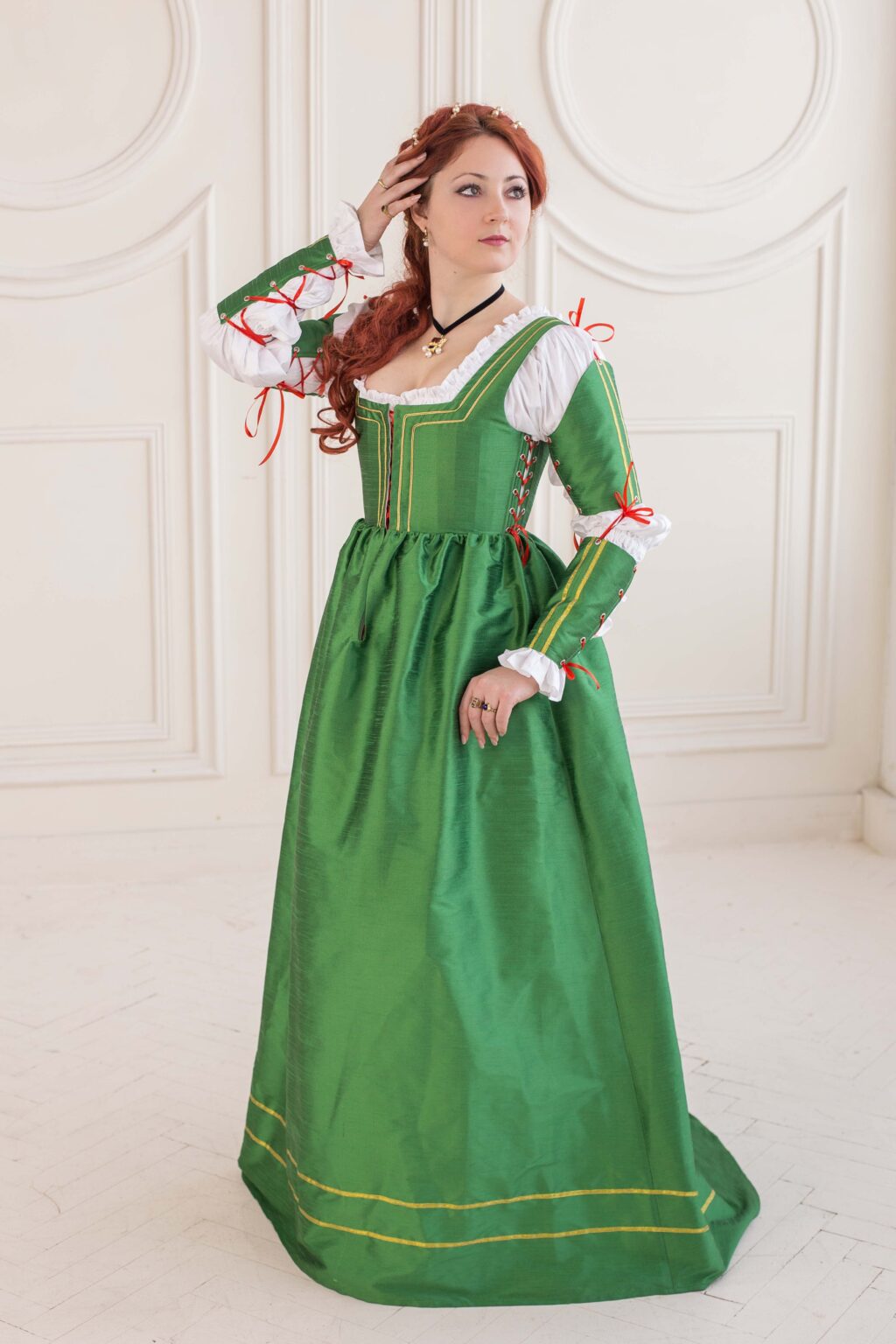 Green Renaissance Dress, 1490s Romeo & Juliete Gown – Fiorentina Costuming