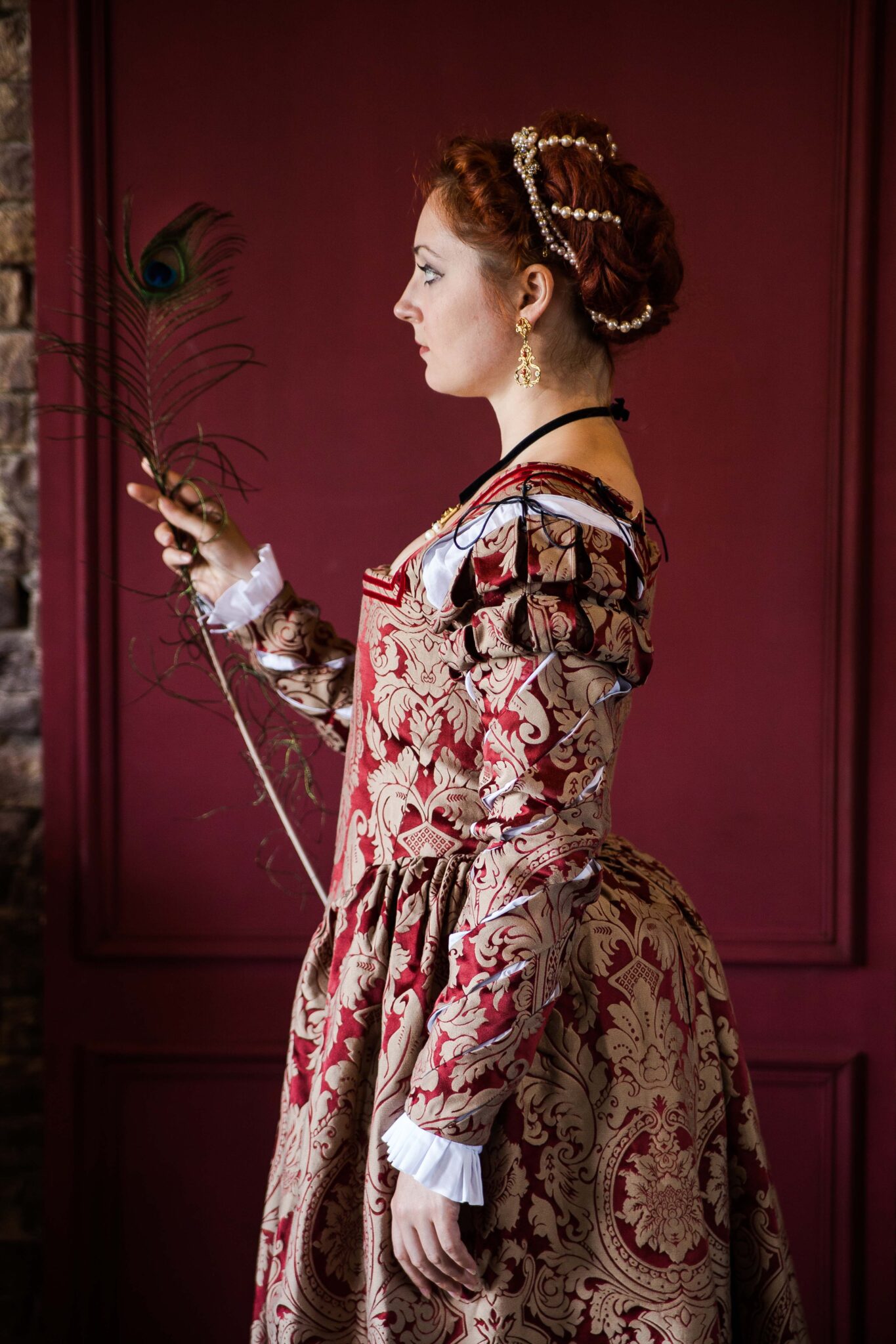 Red and Gold Renaissance Dress, Unique 1550s Renaissance Gown ...