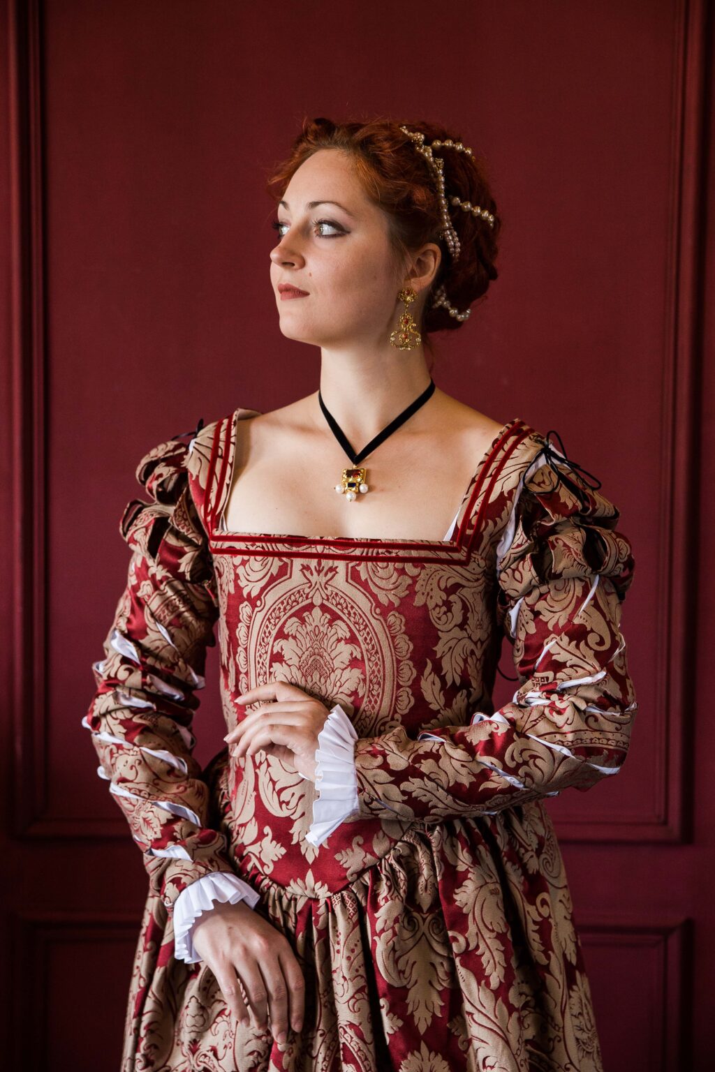 Red and Gold Renaissance Dress, Unique 1550s Renaissance Gown ...